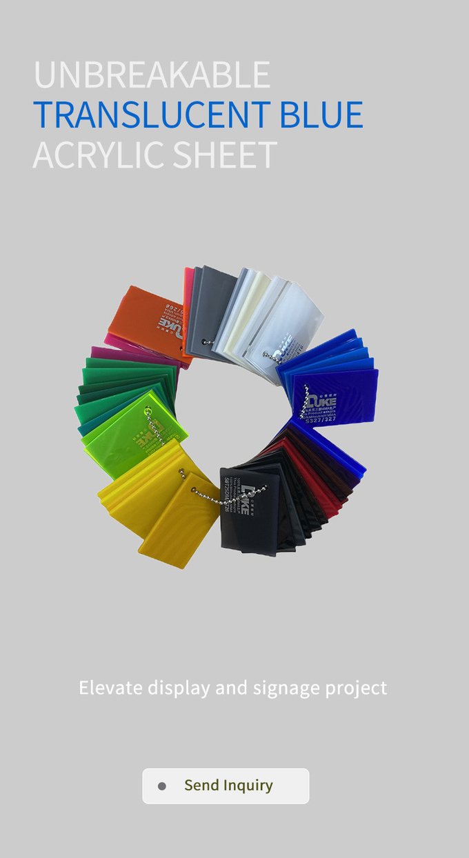 Unbreakable Translucent Light Blue Colored Cast Plexiglass Sheet