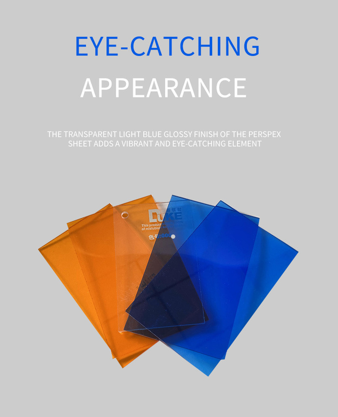 Unbreakable Translucent Light Blue Colored Cast Plexiglass Sheet