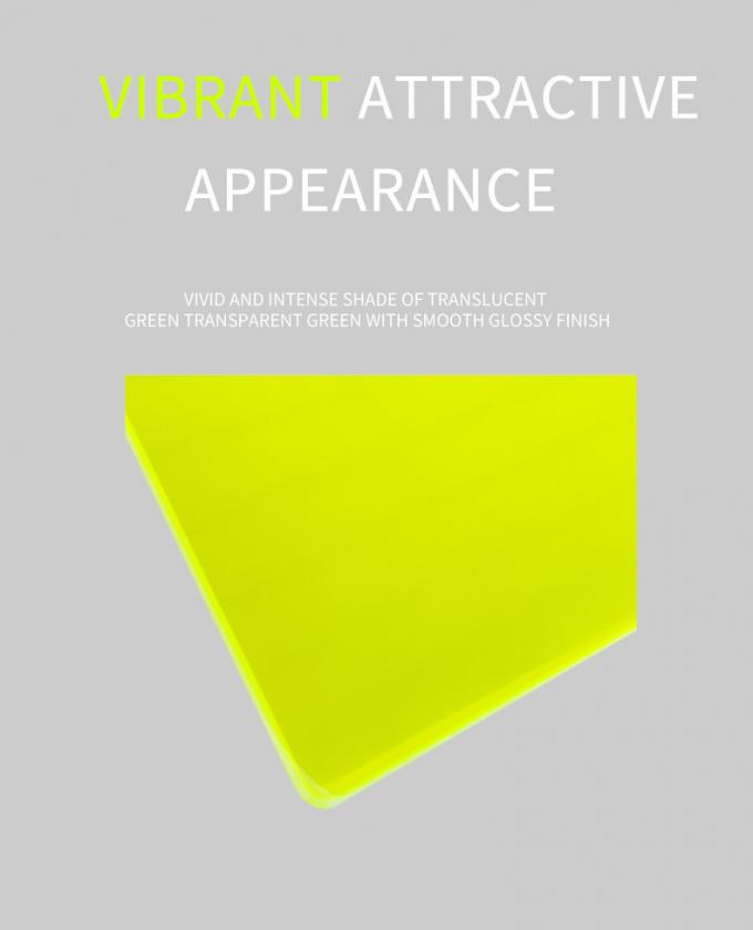 Fluorescent Neon Translucent Green Color Cast Acrylic Plexiglass Sheet ...
