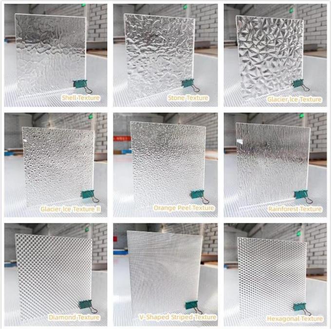 Textured Acrylic Sheet Transparent Ribbed Reeded Decorative Fluted Pattern